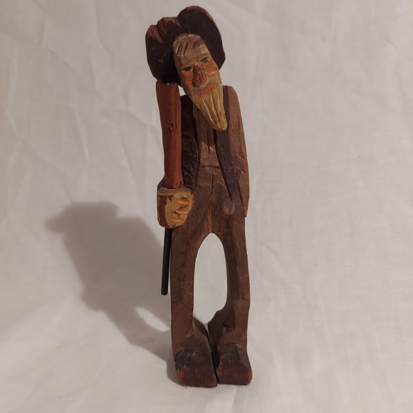 Accents | Folk Art Carved Old Time Primitive Cowboy Hillbilly Rifle ...